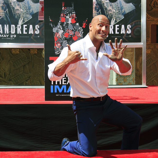 The Rock immortalised in Hollywood handprint ceremony