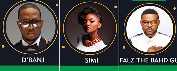 D’banj, Banky W, Julius Agwu, Praiz, Falz, Simi, Kaffy, Lil Kesh, Timi ...