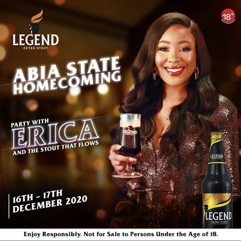 Erica Nlewedim Begins Abia State Tour With Legend Extra Stout